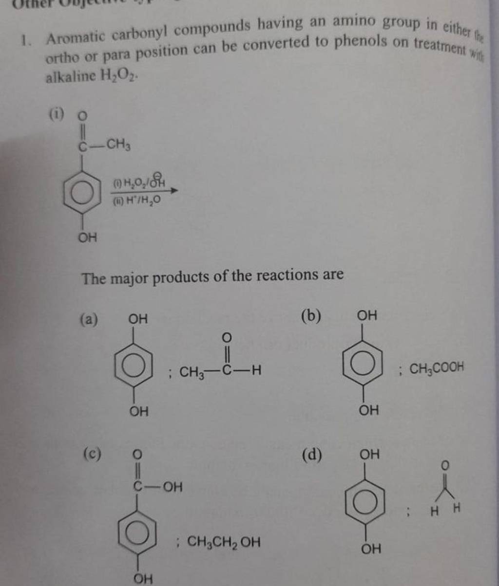 Aromatic carbonyl compounds having an amino group in either the ortho or
