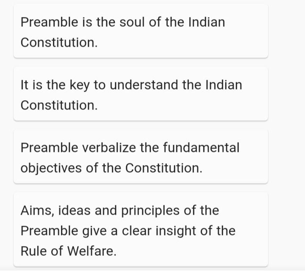 Preamble is the soul of the Indian Constitution. It is the key to underst..