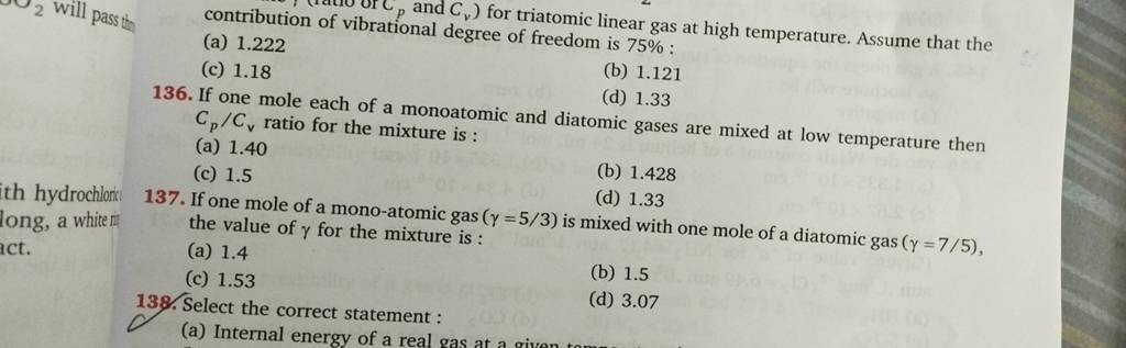 contribution of vibrational Cv ) for triatomic linear gas at high temper..