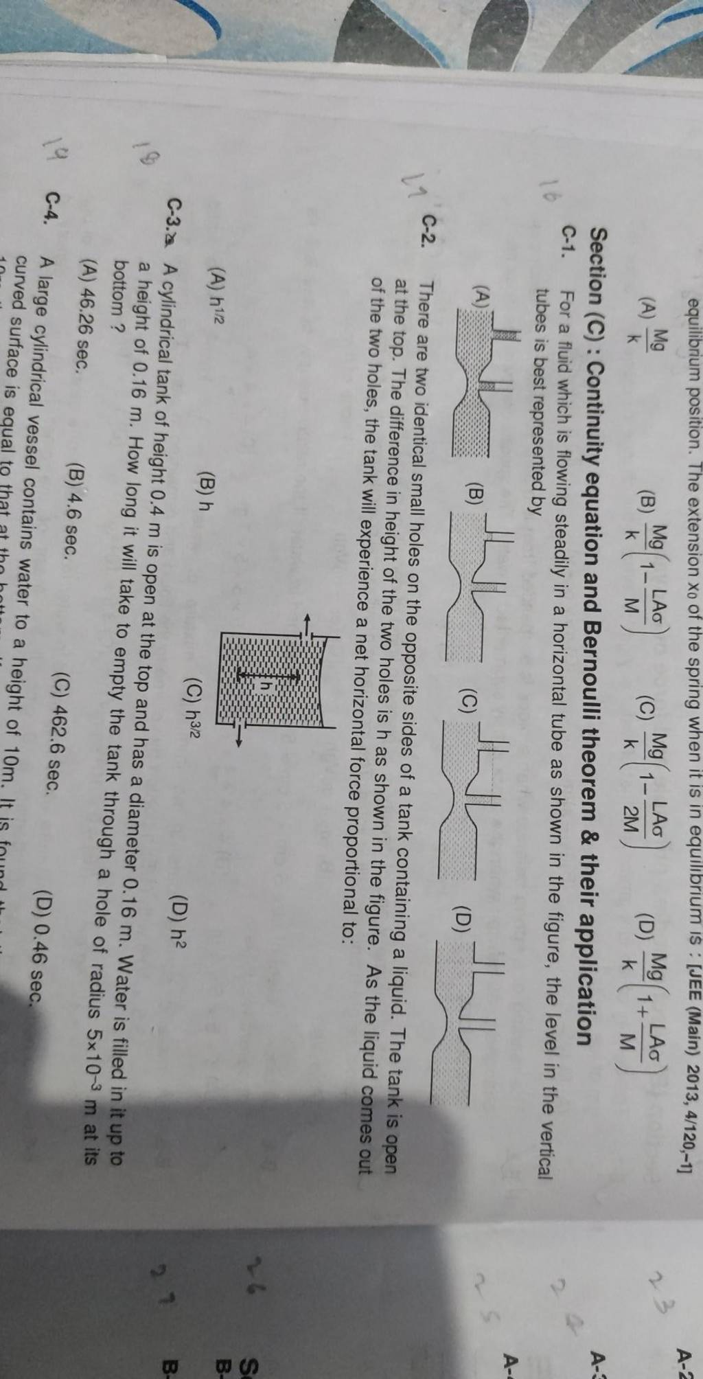 Section C Continuity Equation And Bernoulli Theorem And Their Applicat