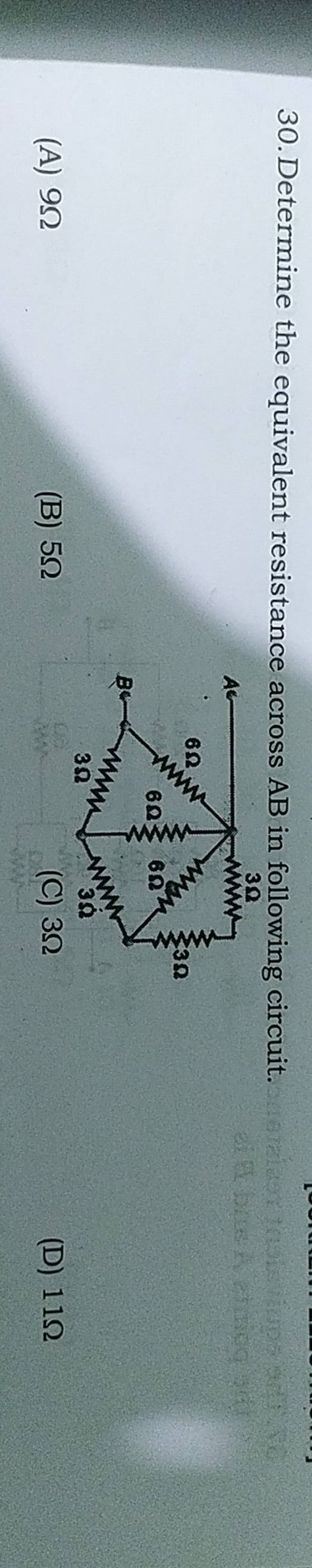 Determine the equivalent resistance across AB in following circuit. | Filo Determine the equivalent resistance across AB in following circuit. | Filo