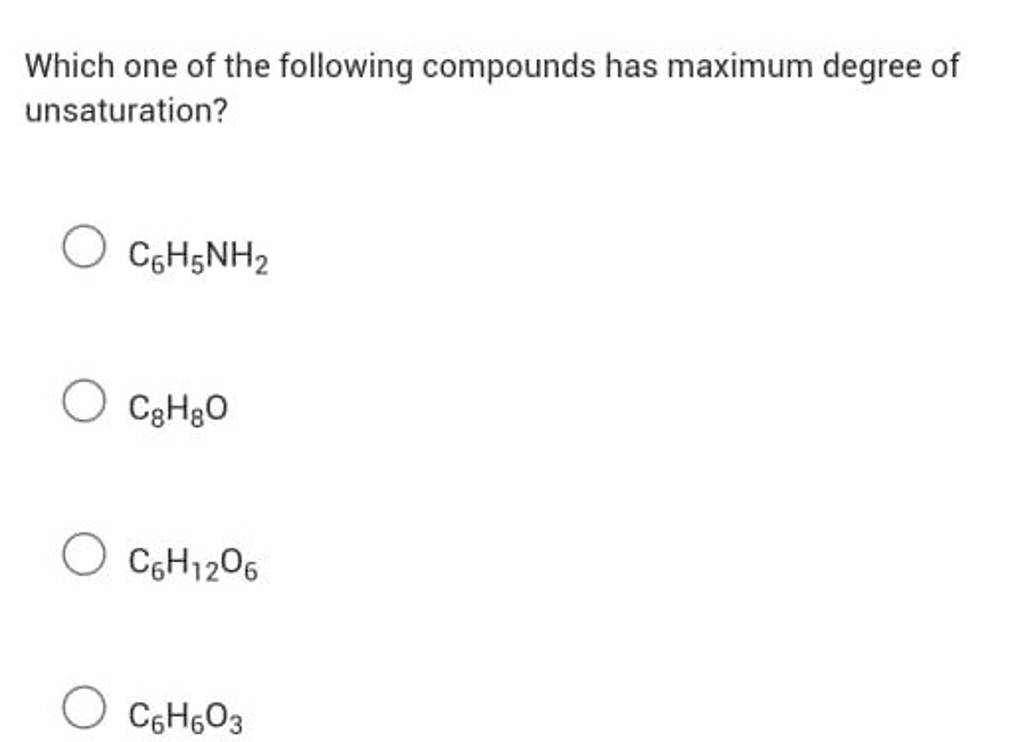 Which one of the following compounds has maximum degree of unsaturation?..