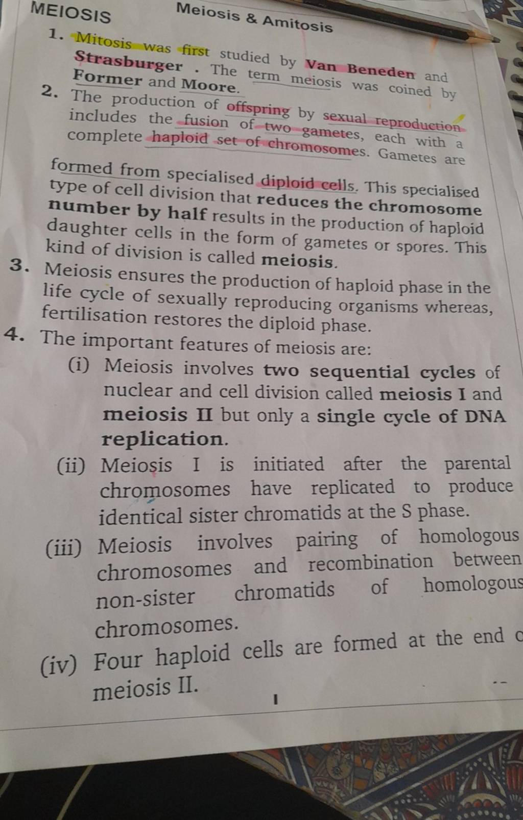 MEIOSIS Meiosis \& Amitosis 1. Mitosis was first studied by Van Beneden a..