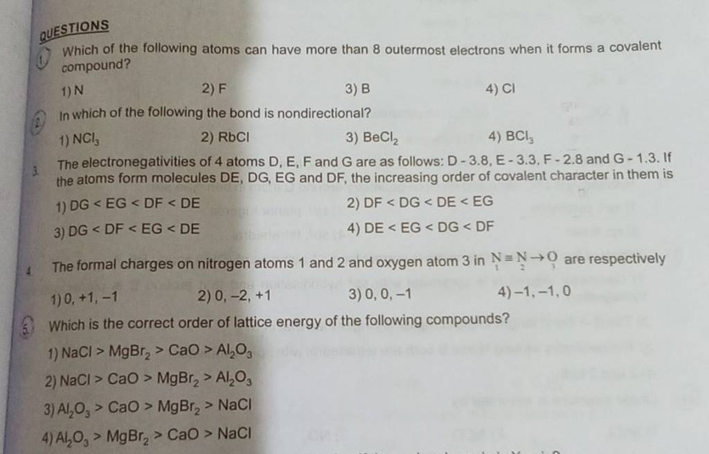 Which Is The Correct Order Of Lattice Energy Of The Following Compounds Which Is The Correct Order Of Lattice Energy Of The Following Compounds