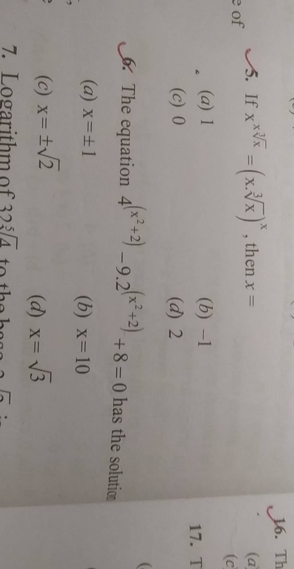 If xx3x =(x⋅3x )x, then x= . (a) 1 | Filo
