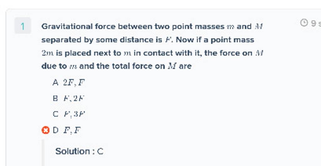 1 Gravitational force between two point masses m and M separated by some 1 Gravitational force between two point masses m and M separated by some