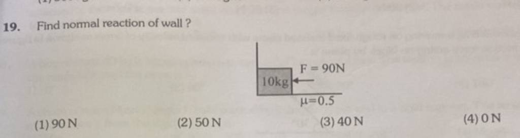 Find normal reaction of wall ? | Filo