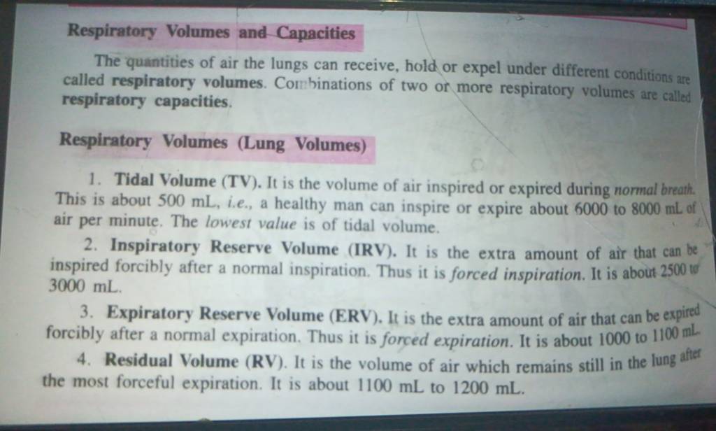 Respiratory Volumes and Capacities The quantities of air the lungs can re..