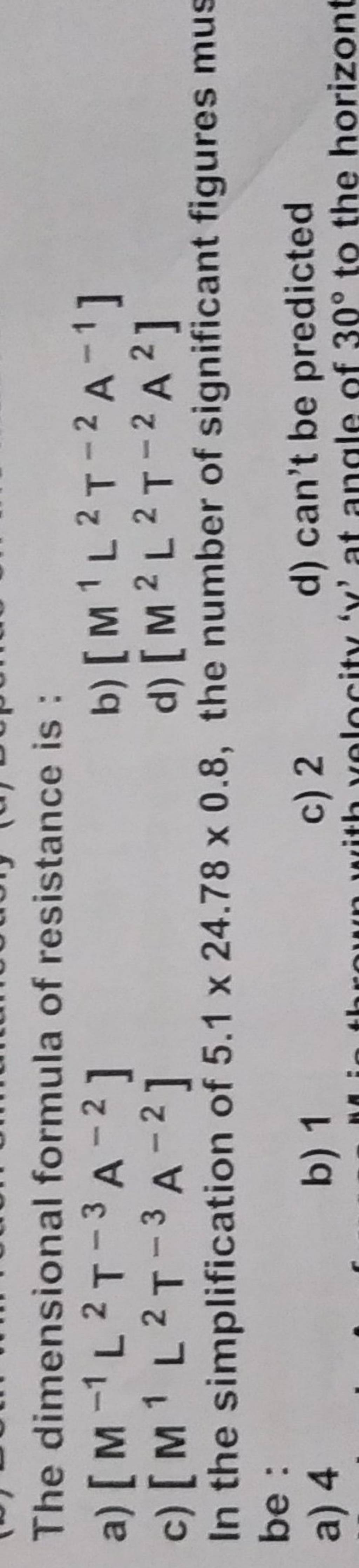 The dimensional formula of resistance is : | Filo