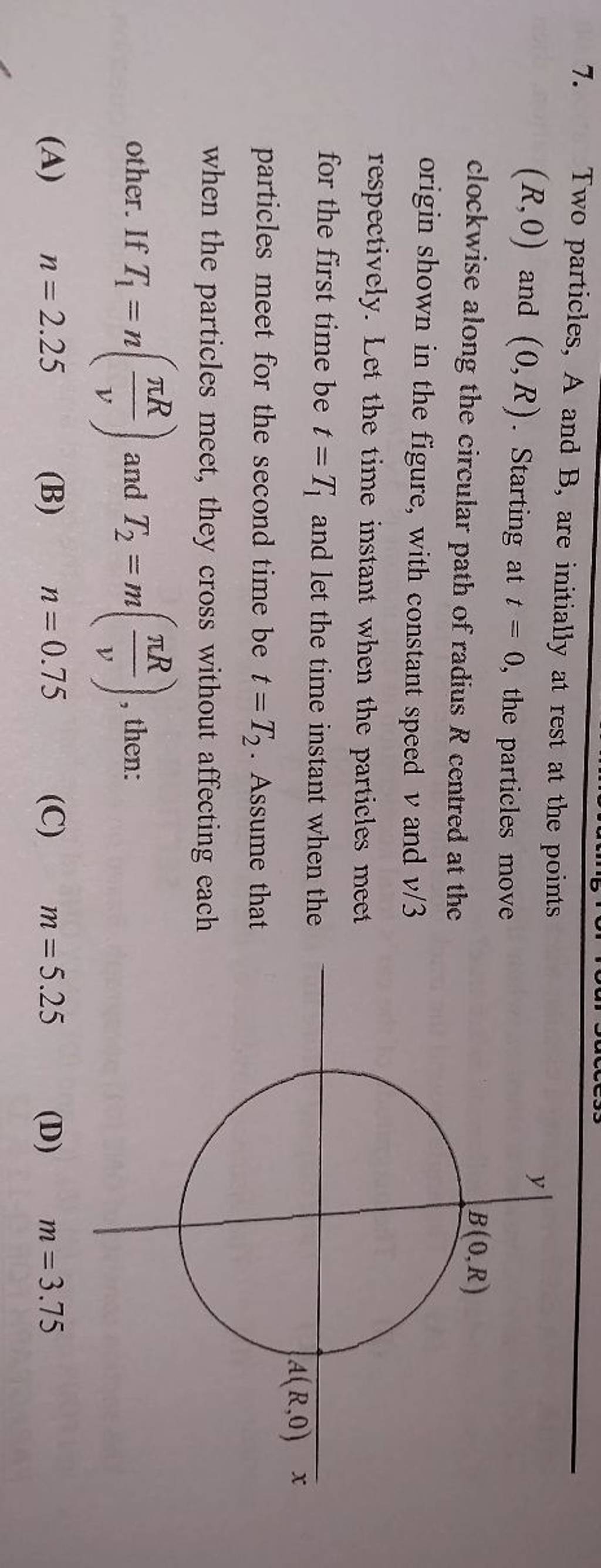 Two particles, A and B, are initially at rest at the points (R,0) and (0,..