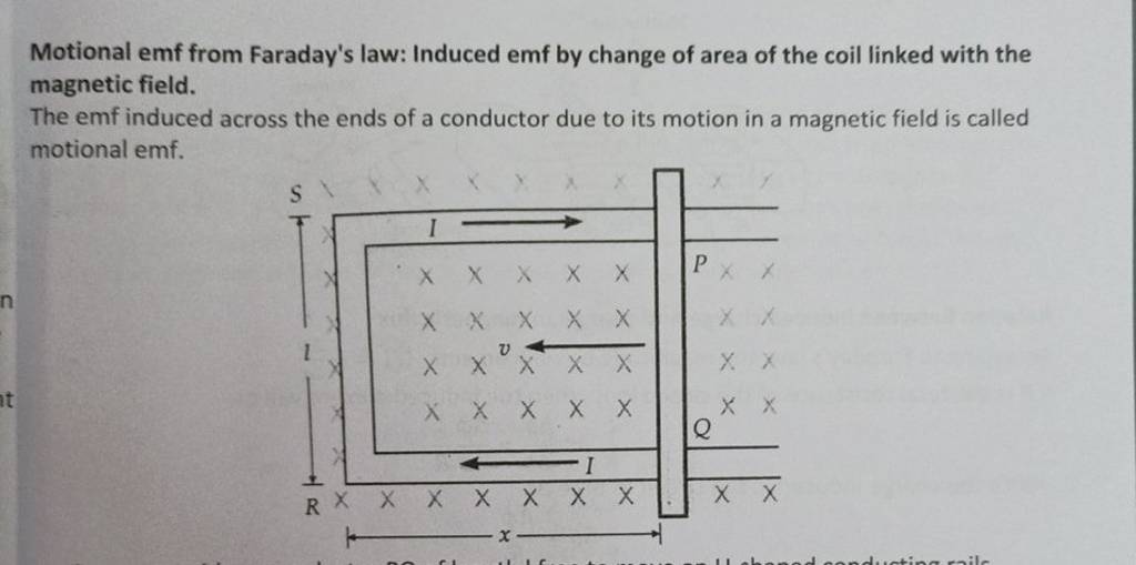 Motional emf from Faraday's law: Induced emf by change of area of the coi..