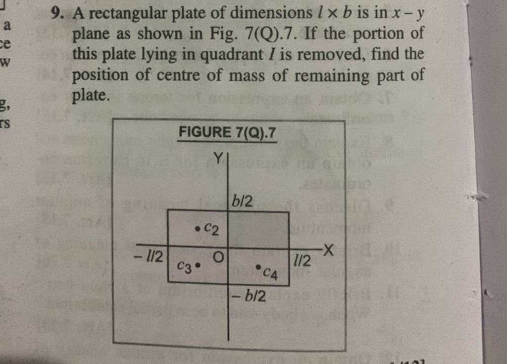 9. A rectangular plate of dimensions l×b is in x−y plane as shown in Fig...