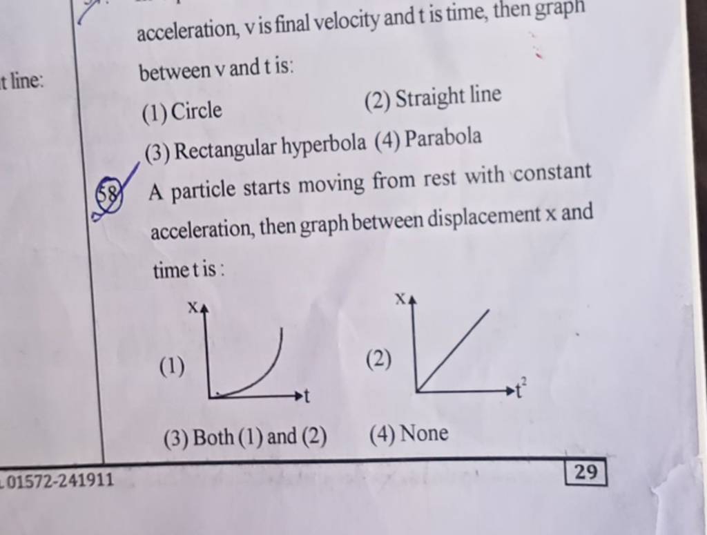 A particle starts moving from rest with constant acceleration, then grap..