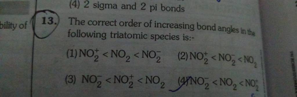 (4) 2 sigma and 2 pi bonds | Filo