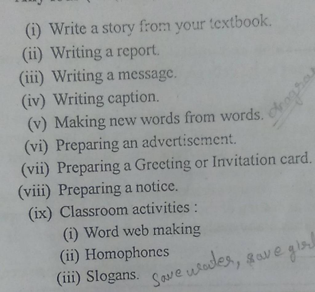 Preparing a notice. (ix) Classroom activities : | Filo