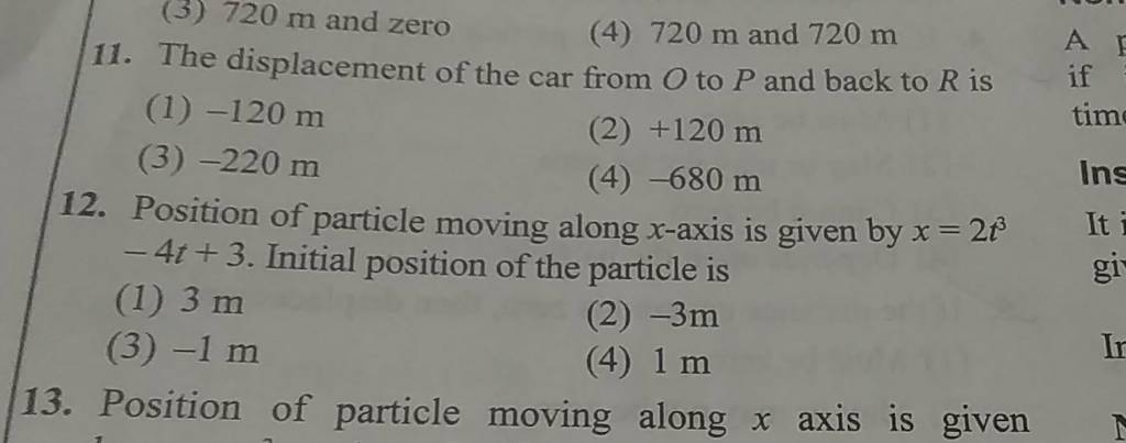 Position Of Particle Moving Along X Axis Is Given By X 2t3 −4t 3 Initial