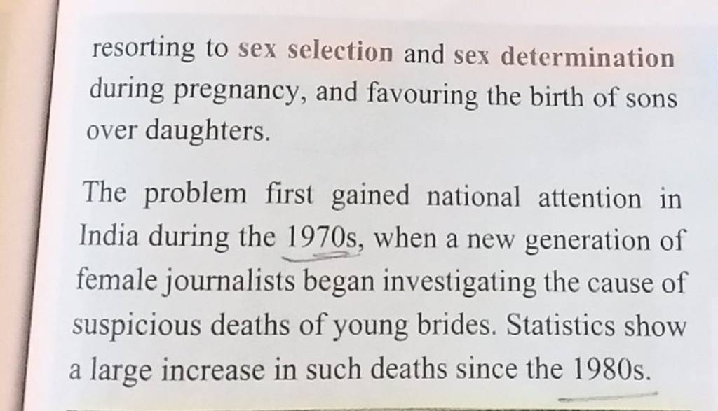 Resorting To Sex Selection And Sex Determination During Pregnancy And Fa