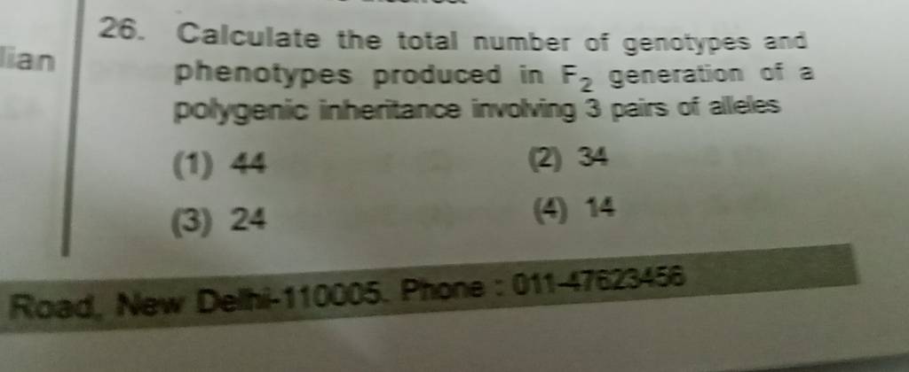 Calculate the total number of genotypes and phenotypes produced in F2 ge..