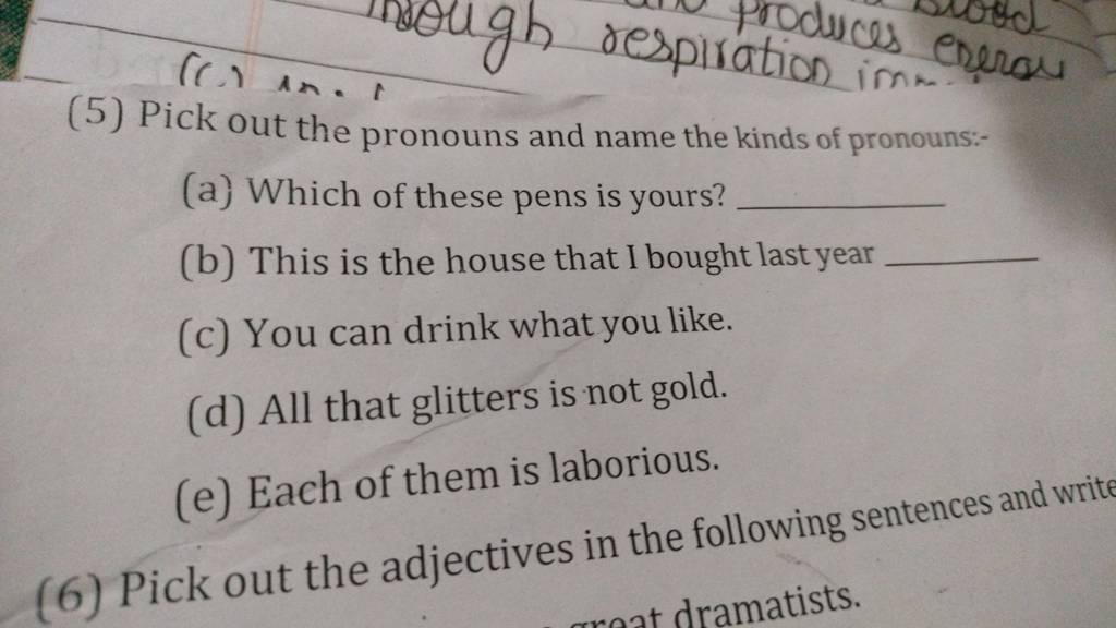 Pick out the pronouns and name the kinds of pronouns:- | Filo