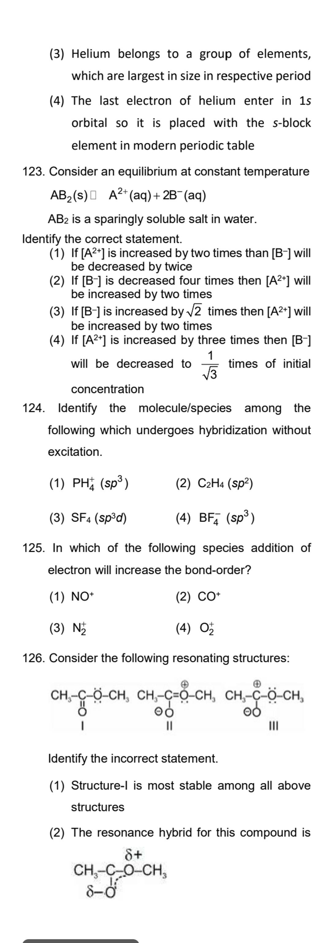 Consider the following resonating structures: Identify the incorrect stat.. Consider the following resonating structures: Identify the incorrect stat..