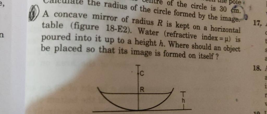 (i)) A concave mirror of the circle formed by the image. table (figure 18..