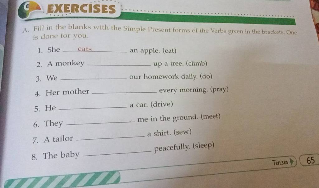 Fill in the blanks with the Simple Present forms of the Verbs given in th..
