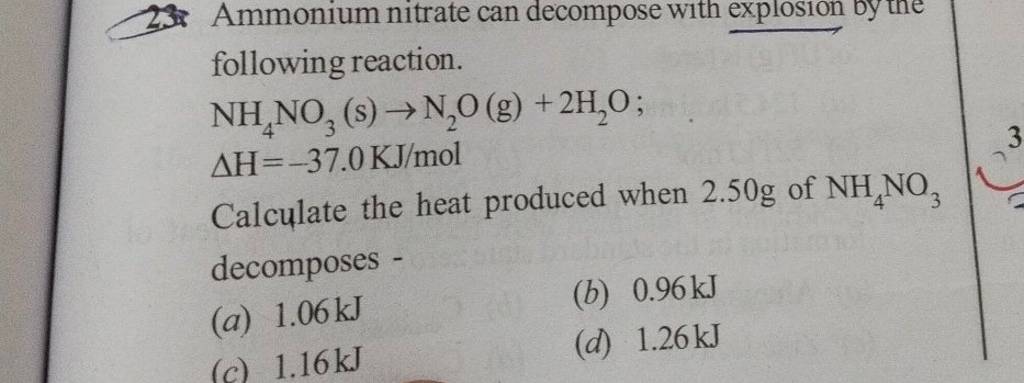 Ammonium Nitrate Can Decompose With Explosion By The Following Reaction
