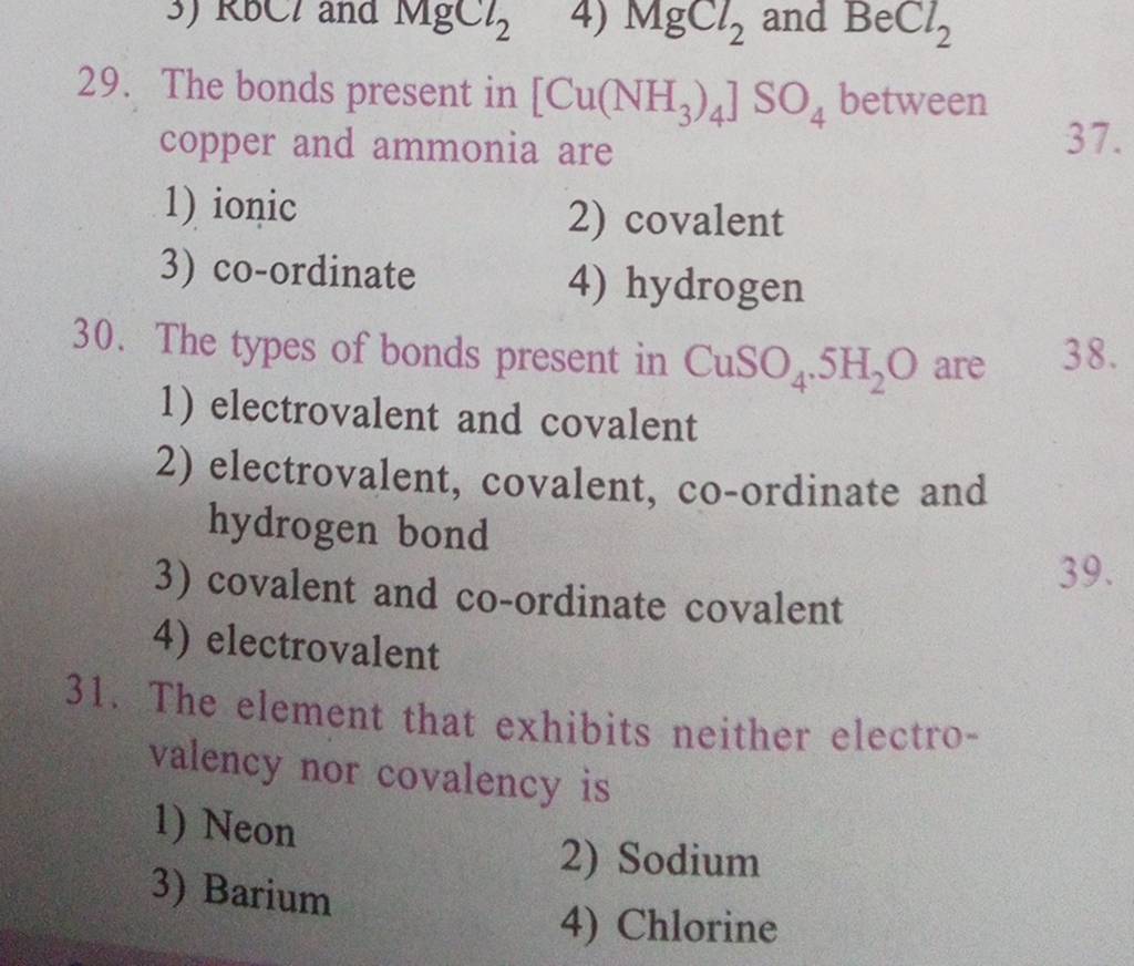 The bonds present in [Cu(NH3 )4 ]SO4 between copper and ammonia are..