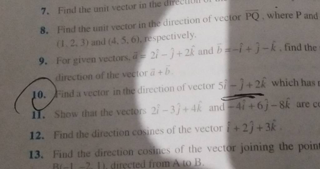 8 Find The Unit Vector In The Direction Of Vector Pq Where P And 1 2
