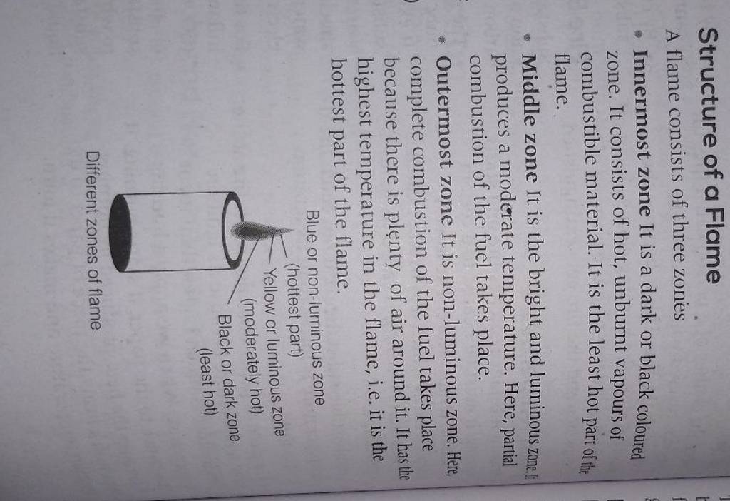 Structure of a Flame A flame consists of three zones - Innermost zone It