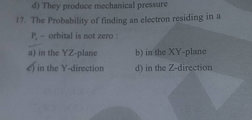 The Probability of finding an electron residing in a P∗ − orbital is not