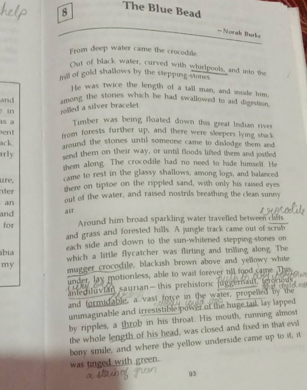 The Blue Bead - Norah Burke 8 From deep water came the crocodile, Out of