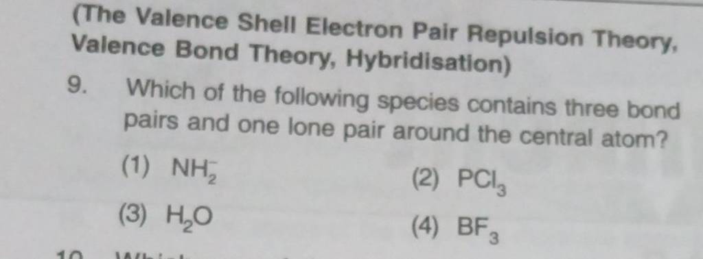 (The Valence Shell Electron Pair Repulsion Theory, Valence Bond Theory, H..