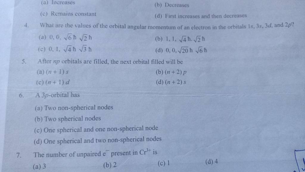 What Are The Values Of The Orbital Angular Momentum Of An Electron In The