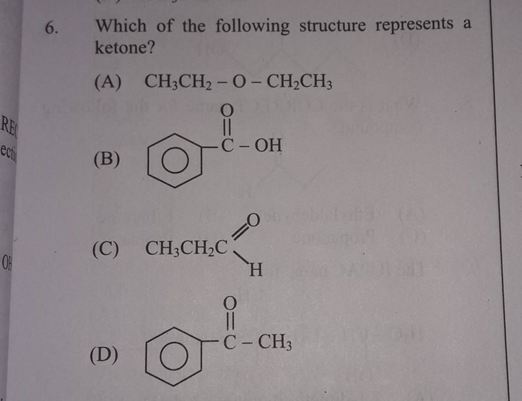 Which of the following structure represents a ketone? | Filo Which of the following structure represents a ketone? | Filo