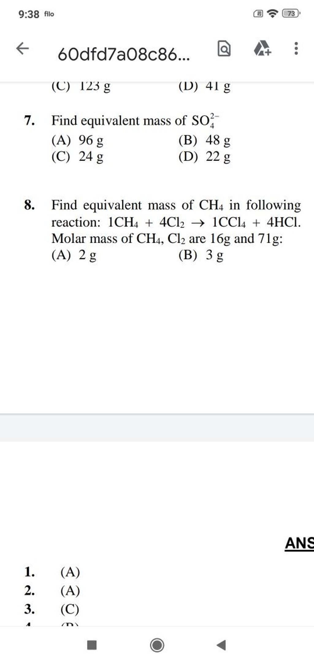 Find Equivalent Mass Of CH4 In Following Reaction 1CH4 4Cl2 1CCl4 4H find-equivalent-mass-of-ch4-in-following-reaction-1ch4-4cl2-1ccl4-4h