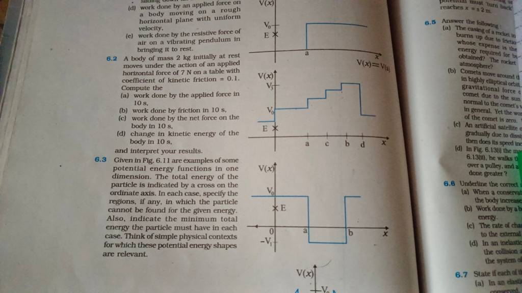 6 2 A Body Of Mass 2 Kg Initially At Rest Moves Under The Action Of An Ap