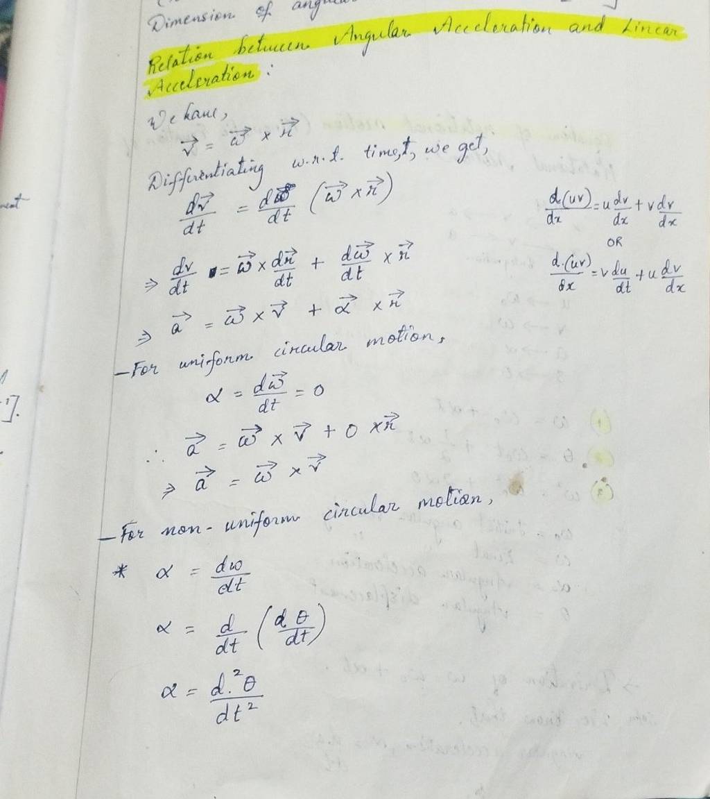 Relation Betueen Angular Acceleration And Lincar Acceleration Ickane V