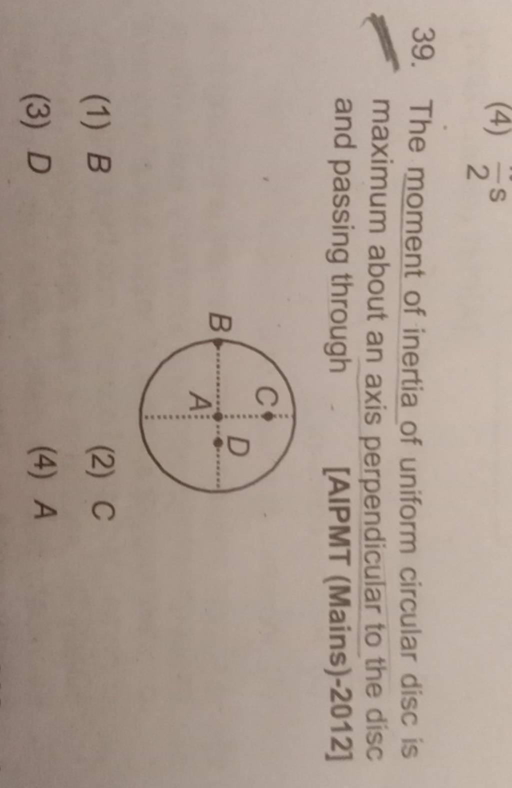 The moment of inertia of uniform circular disc is maximum about an axis p..