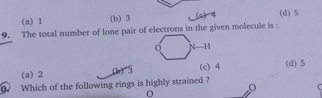 The total number of lone pair of electrons in the given molecule is