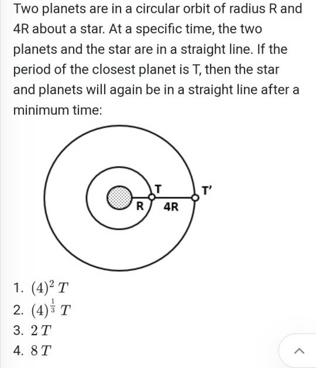 Two Planets Are In A Circular Orbit Of Radius R And 4r About A Star At A