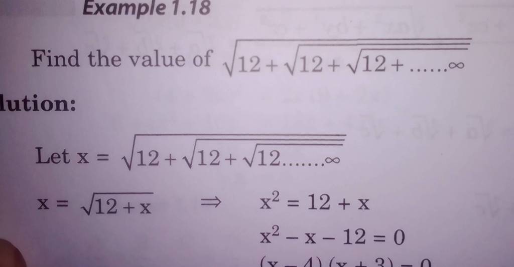 Find the value of 12+12+12+……∞c-2.7,0,-7.17,-2.7,-13.5,-8c-5.8,-5.3,-9.5,..