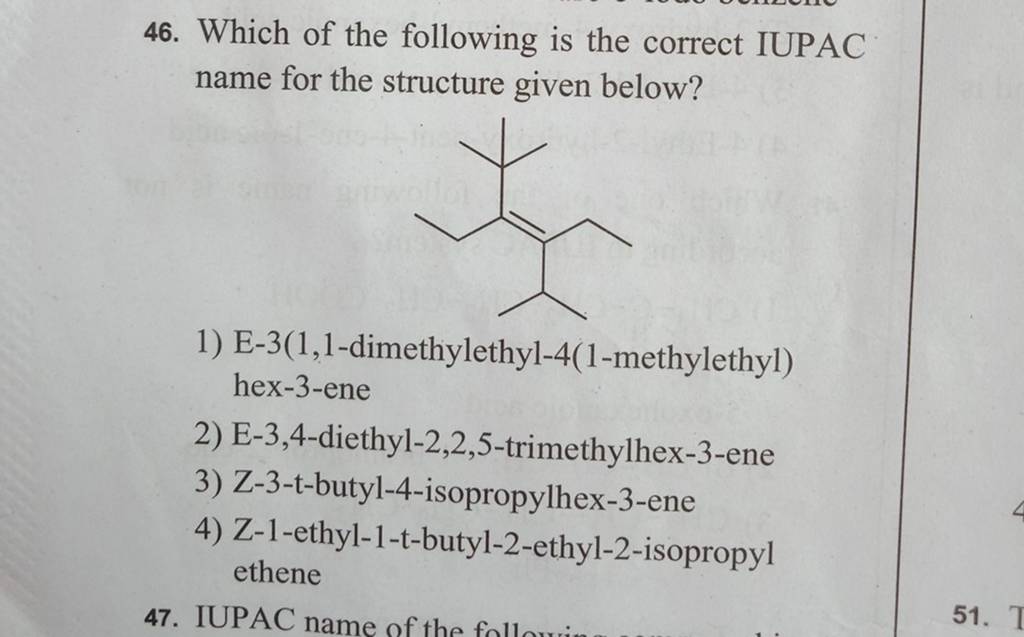 Which of the following is the correct IUPAC name for the structure given