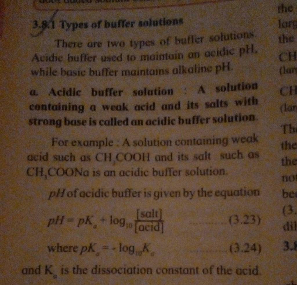3.91 Types of buffer solutions There are two types of bufler solutions. A..