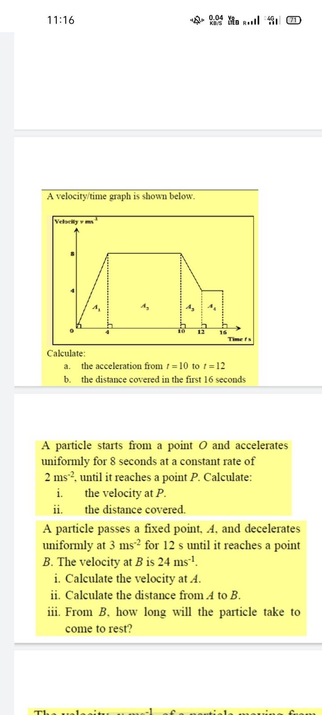 A Velocity time Graph Is Shown Below Calculate A The Acceleration From a-velocity-time-graph-is-shown-below-calculate-a-the-acceleration-from