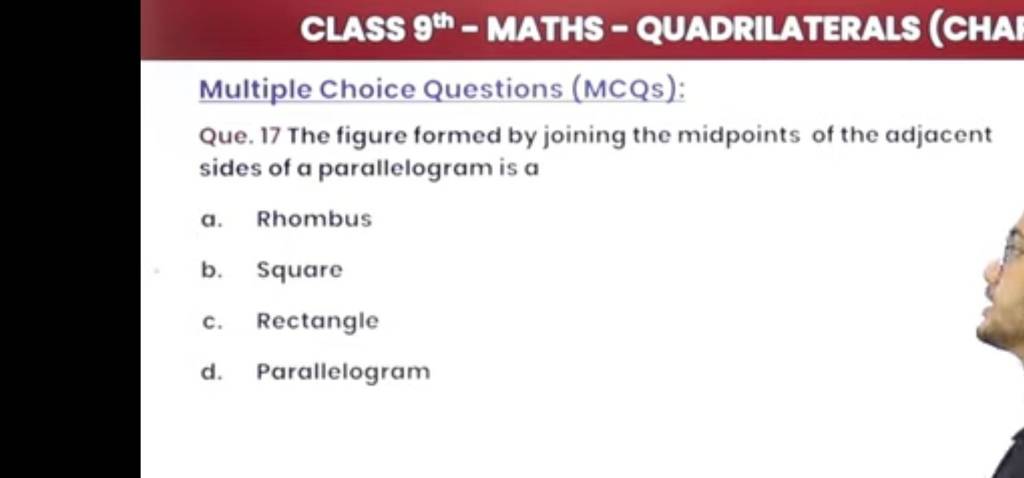 Multiple Choice Questions (MCQs): Que. 17 The figure formed by joining th..