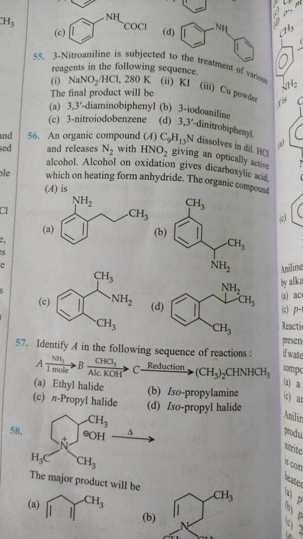 3-Nitroaniline is subjected to the treatment of vario ms reagents in the
