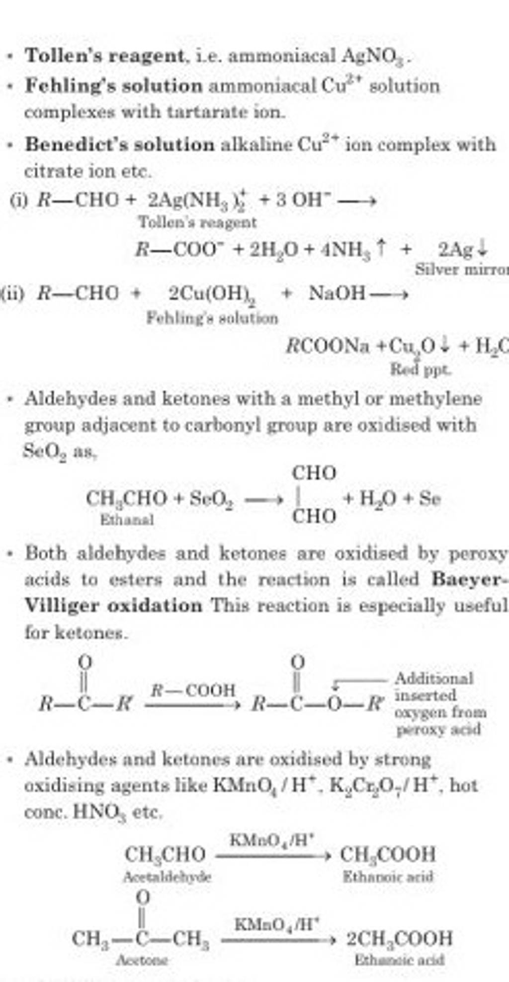 - Tollen's reagent, i.e ammoniacal AgNO3 . - Fehling's solution ammoniaca..