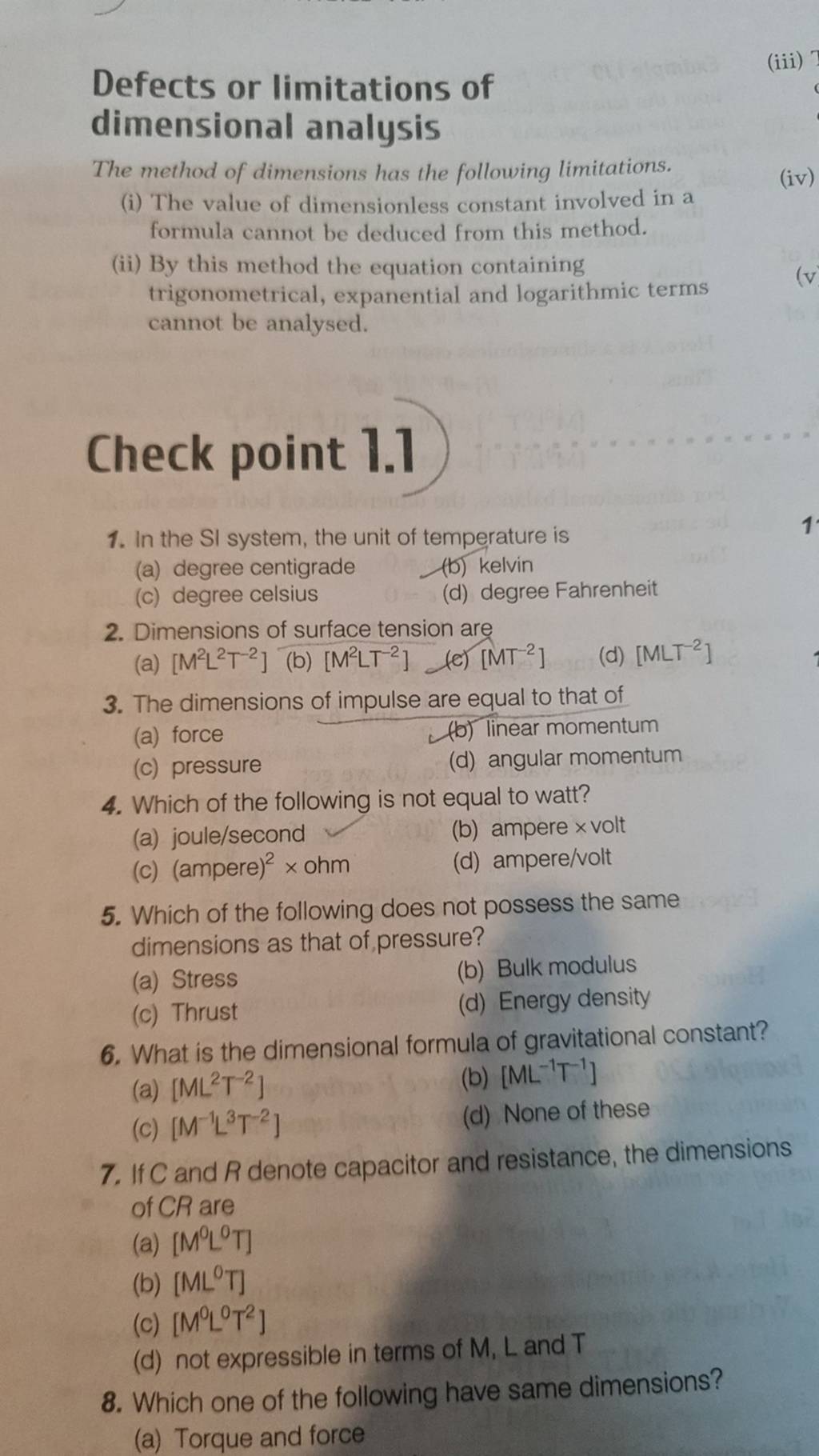 Defects Or Limitations Of Dimensional Analysis The Method Of Dimensions H Defects Or Limitations Of Dimensional Analysis The Method Of Dimensions H