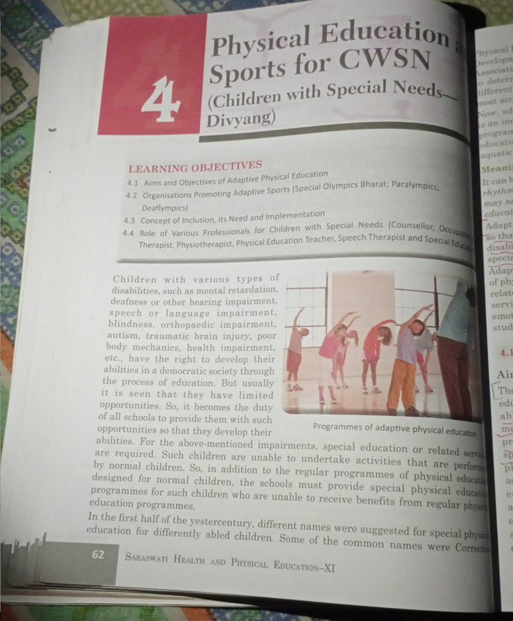 (Children with Special Needs Divyang) LEARNING OBJECTIVES 4.1 Aims and Ob..